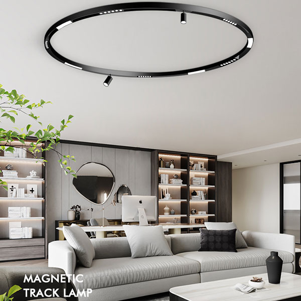 Customized Commercial 48V Arc led magnetic tracking lamp diameter 0.6m ...